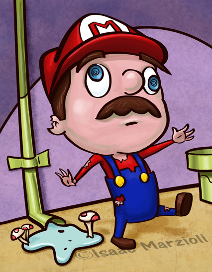 Isaac Marzioli: illustrations: Zombie Mario!