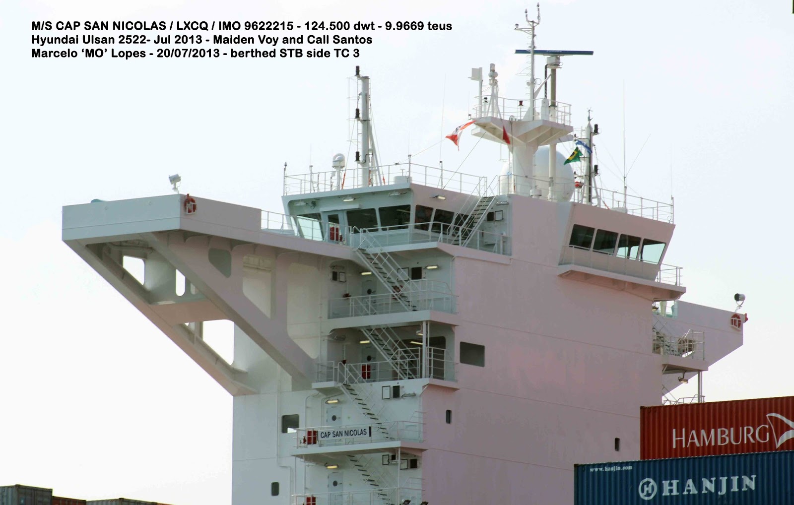 Santos Shiplovers: M/S Cap San Nicolas / LXCP - Em sua primeira ...