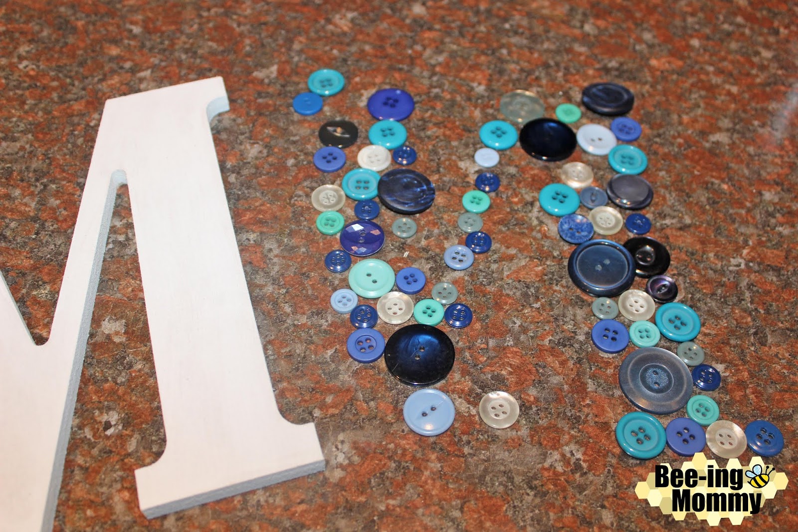 Monogramed Letter Button Wall Decor