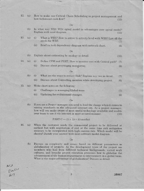 Anna University MC 5003-SOFTWARE PROJECT MANAGEMENT APRIL/MAY 2019 ...