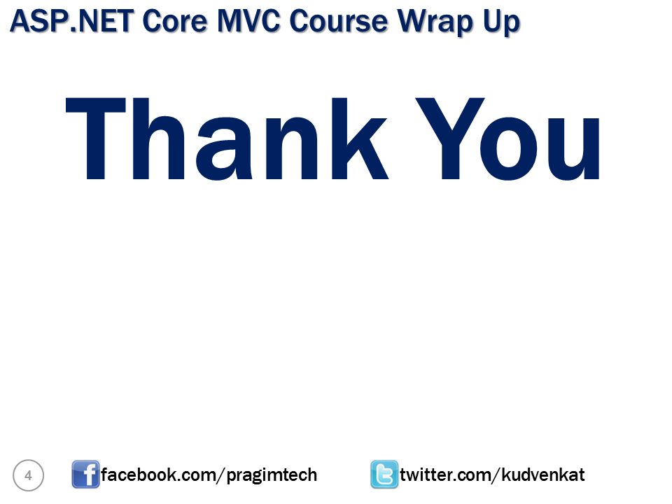 Sql Server Net And C Video Tutorial Aspnet Core Mvc Course Wrap Up Slides
