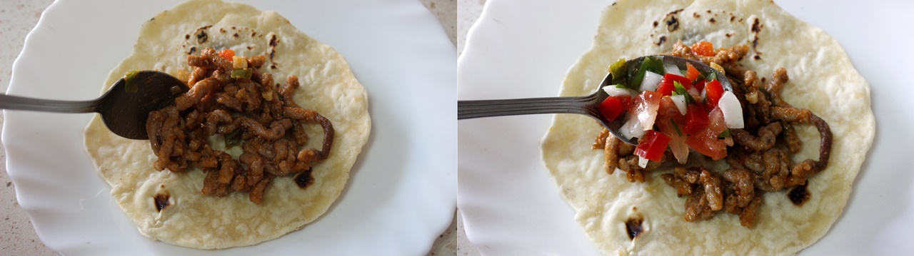 JULIA Y SUS RECETAS: Tacos mexicanos con carne y salsa pico de gallo