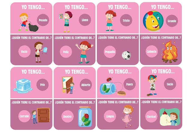 Baraja opuestos: Yo tengo... ¿Quién tiene...?