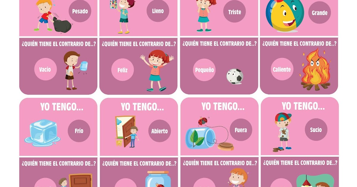 Baraja opuestos: Yo tengo... ¿Quién tiene...?