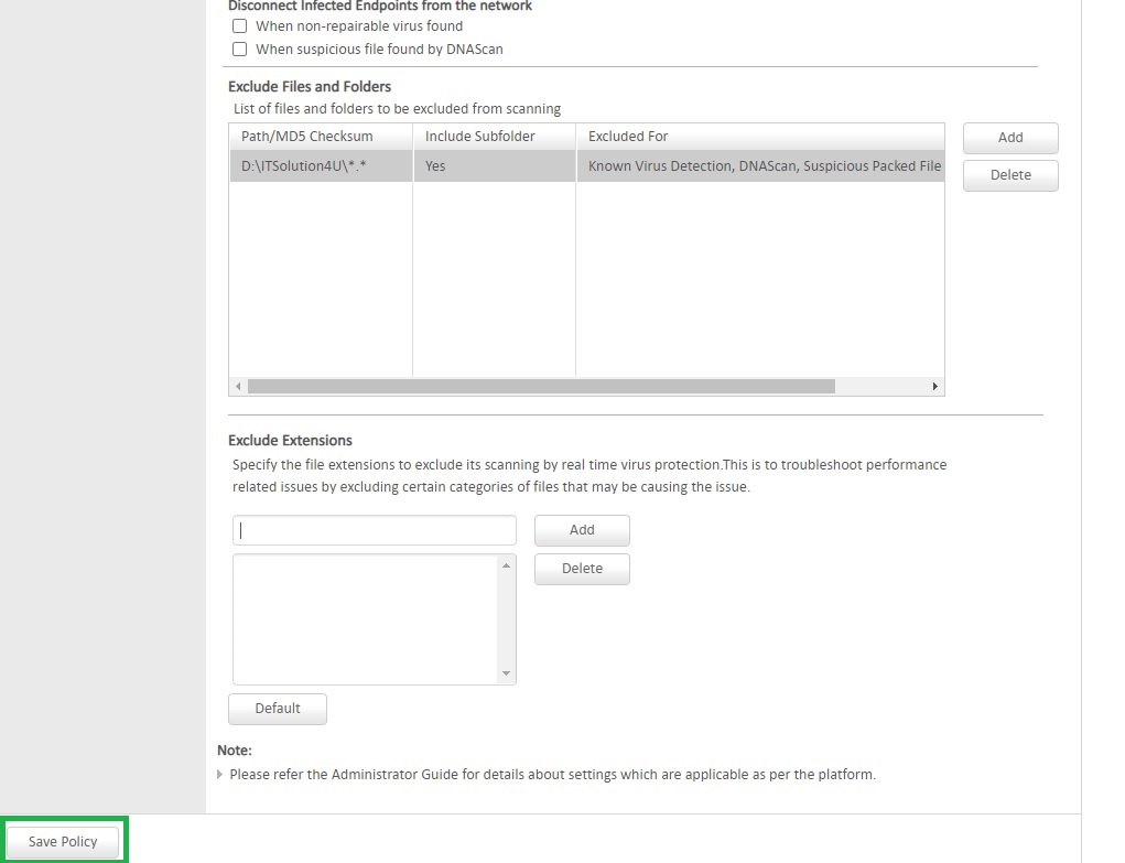 IT Support Solution: How to Exclude Files or Folder using Seqrite EPS Console - ITSolution4U