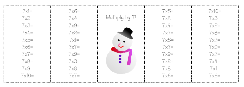 I heart Science kids: Snowmen Multiplication Tents