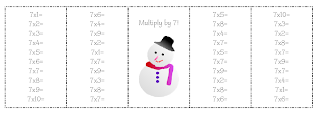 I heart Science kids: Snowmen Multiplication Tents