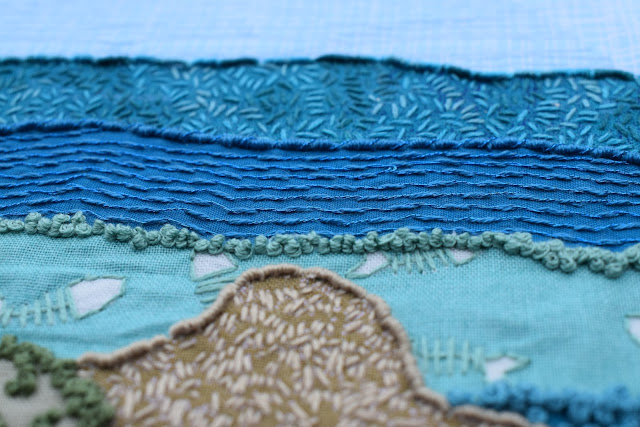 Dotty Textiles: Sea Pink Shore Stitchscape