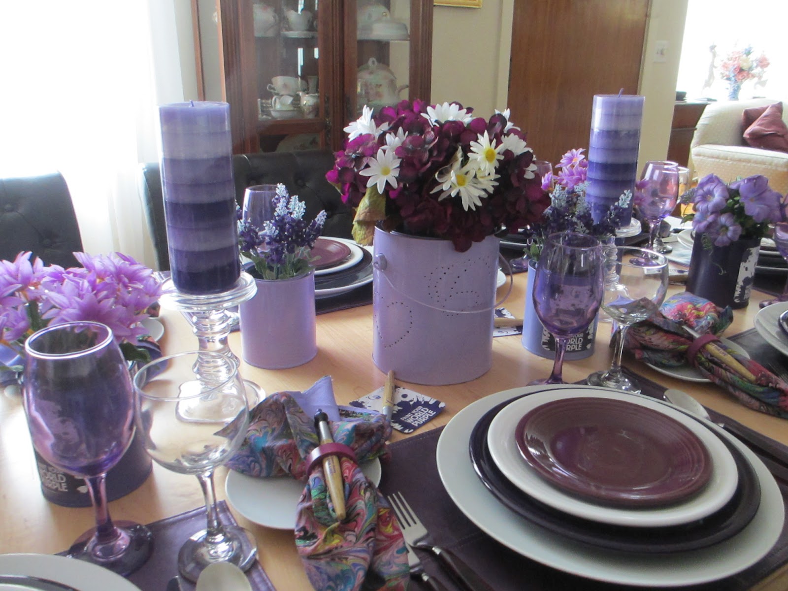 The Welcomed Guest: Paint Your World Purple Table