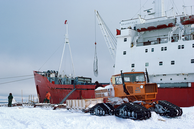 Leith Built Ships: RSS BRANSFIELD The Bransfield at Halley Bay, Antarctica