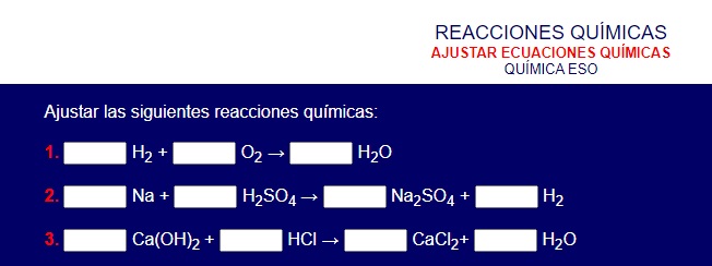 QUIMICA BIOMAD...: BALANCEO DE ECUACIONES REACCIONES QUIMICAS