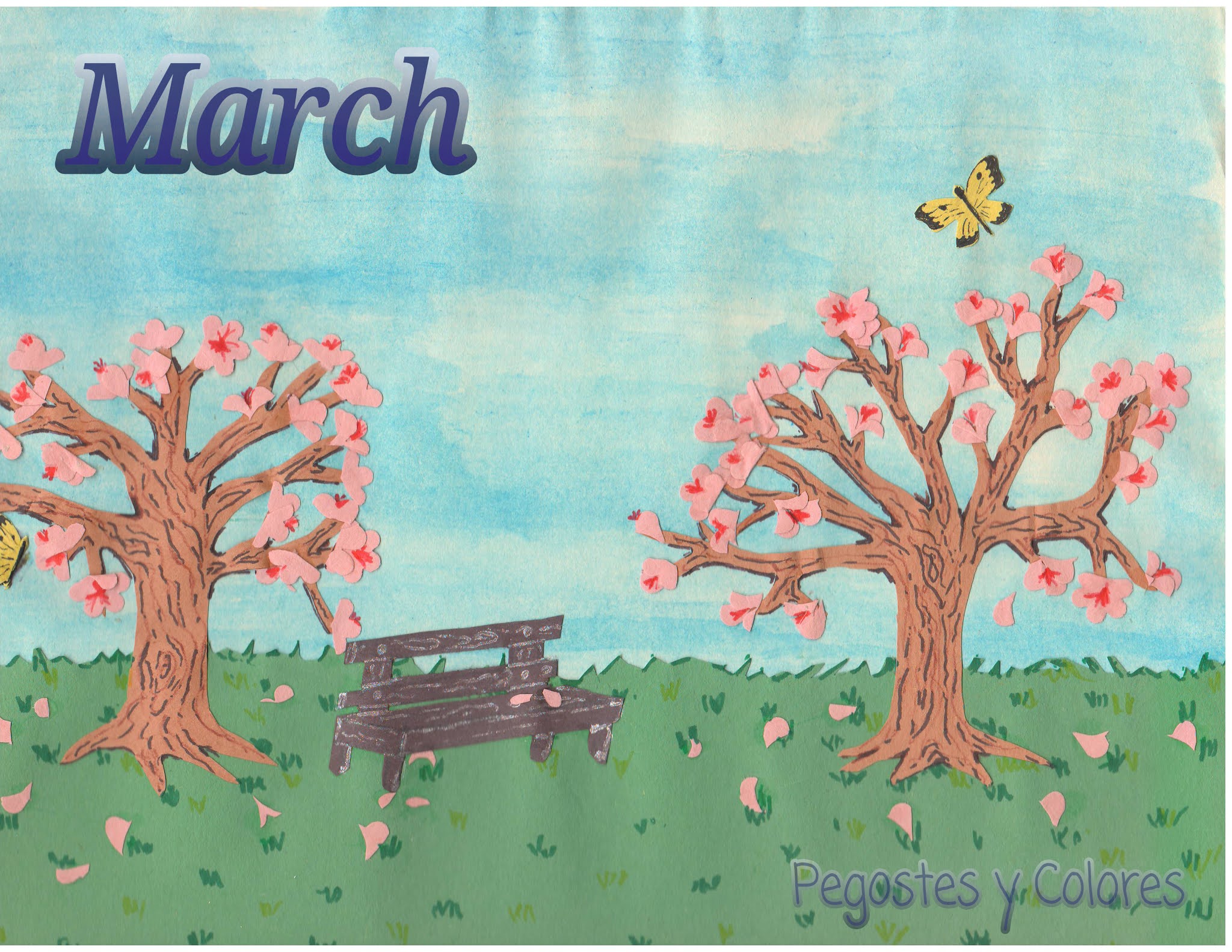 Pegostes y Colores: Portada de Marzo para Calendario