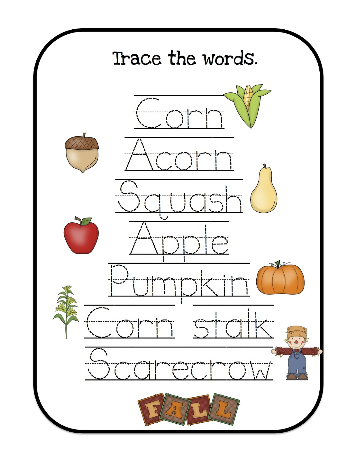Trace+the+words+1.jpg 1,236×1,600 pixels | Kindergarten | Pinterest