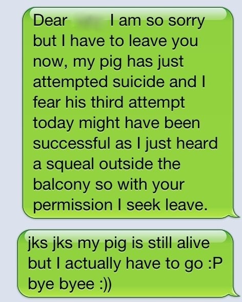 wallpina: Well This Is An Interesting Way To Ditch Someone…