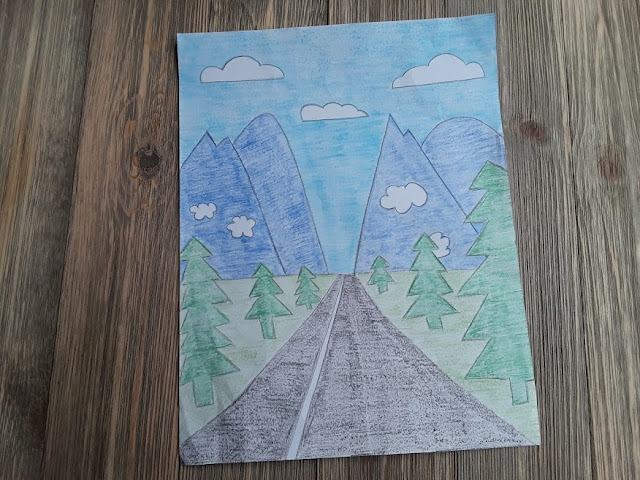 The Colbert Clan: Perspective Landscape - 3rd grade Art