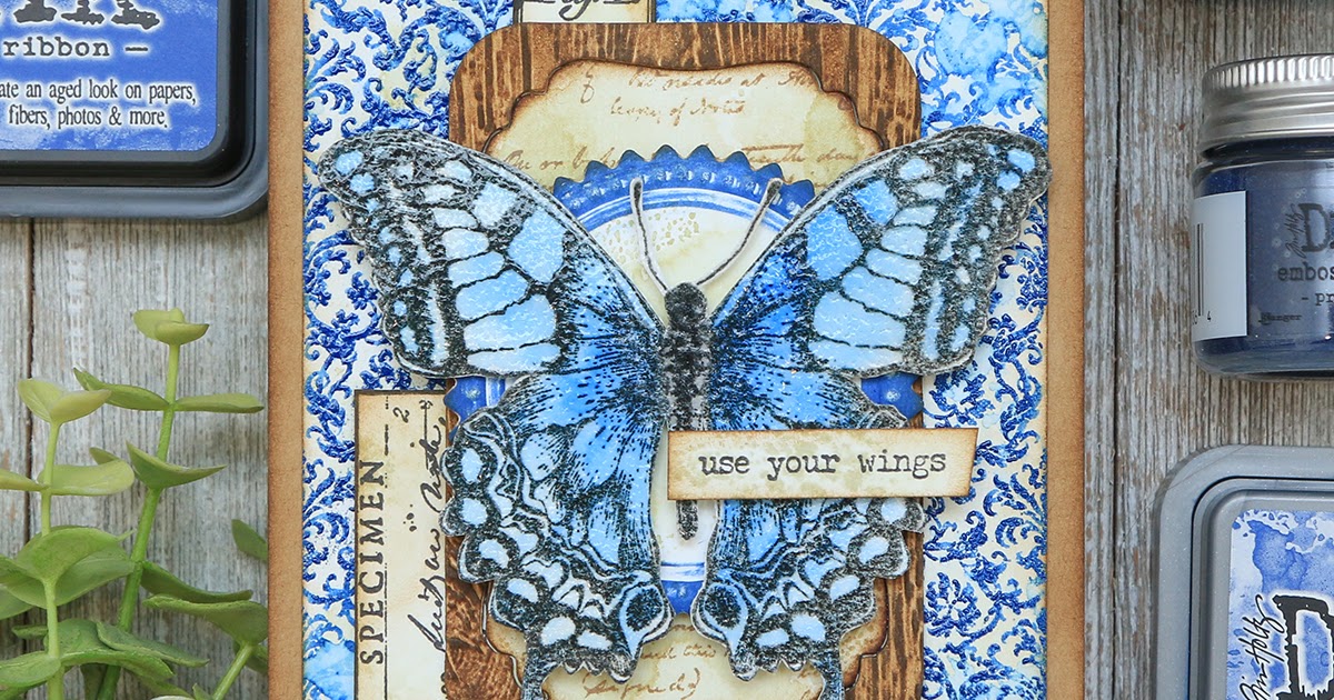 Butterflies & Backgrounds | Tim Holtz Prize Ribbon Distress Ink ...