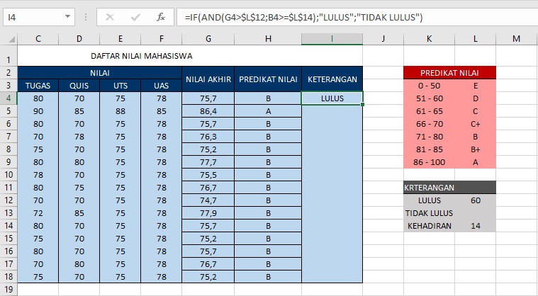 Fungsi Logika pada Microsoft Excel