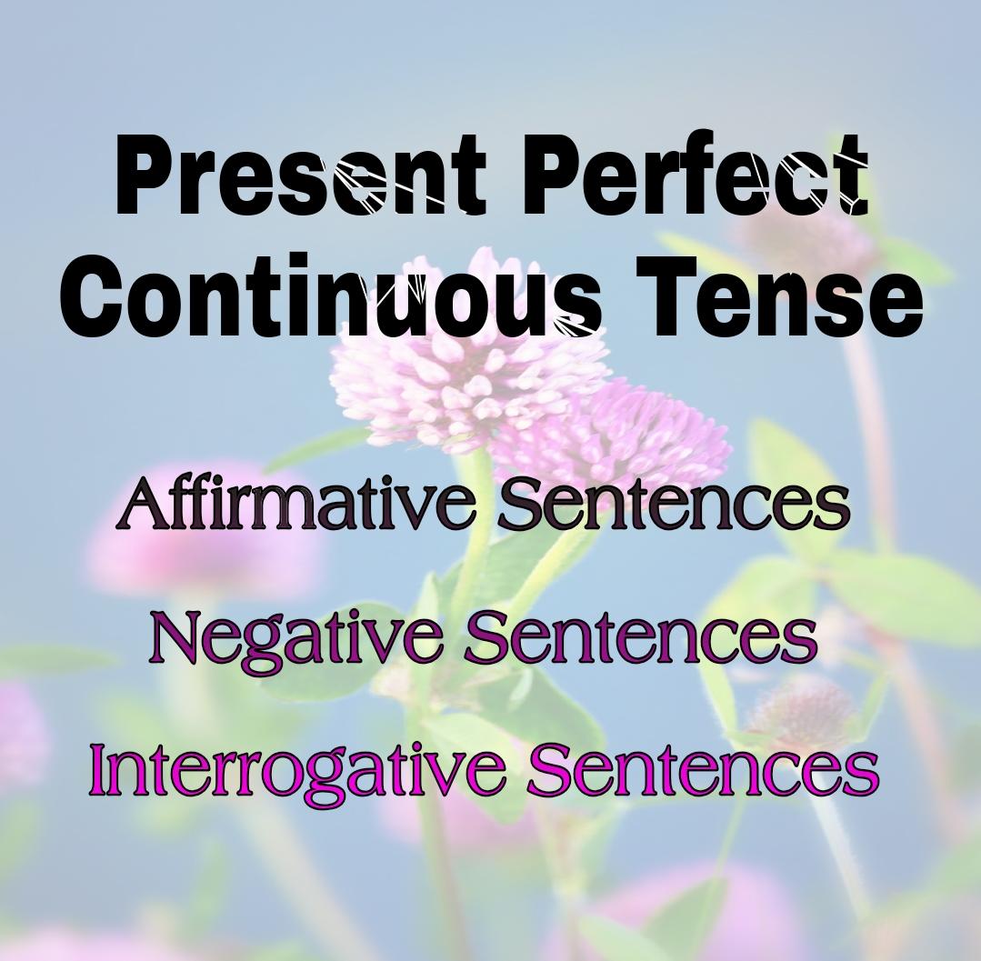 Present Perfect Continuous Tense Affirmative Negative Interrogative