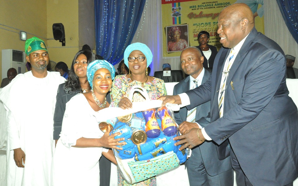 Photos: Wife of Lagos state Gov. Mrs. Bolanle Ambode donates baby items ...