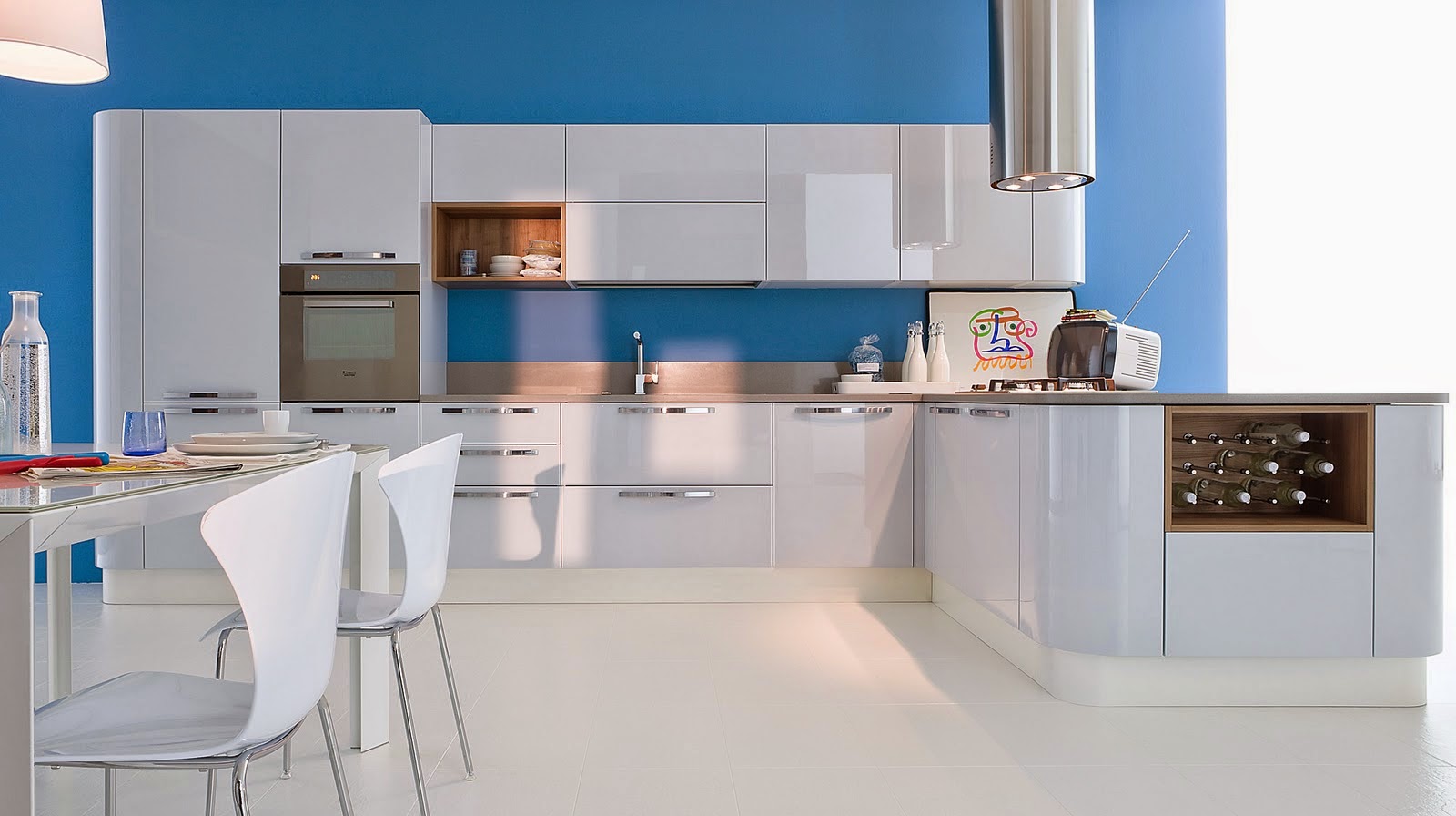 Decora la cocina en el azul