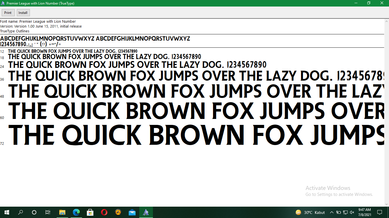 Premier League 2007-2017 Font