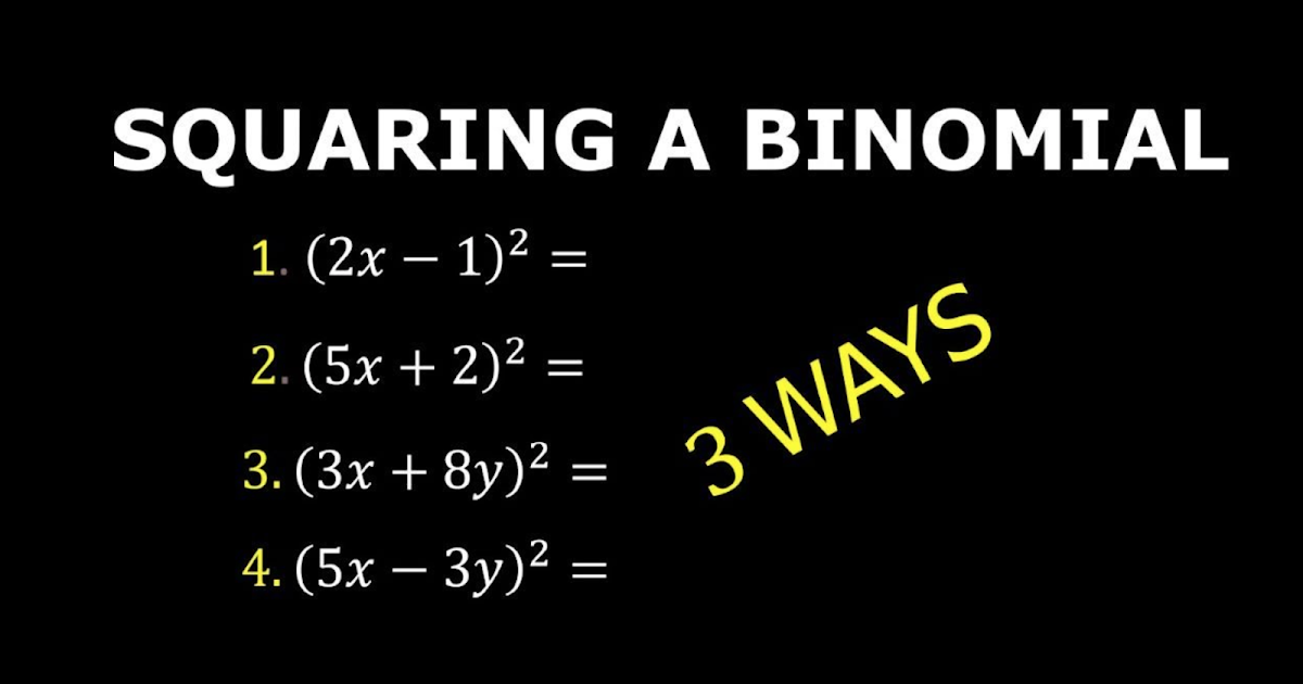 Squaring a Binomial | Algebra - Grade 8 ~ Math Video Central