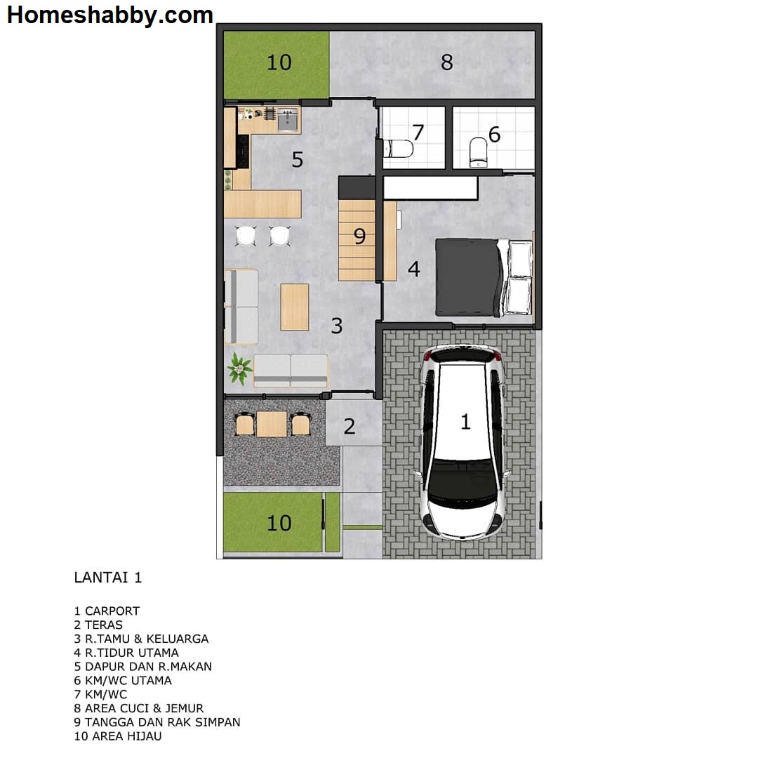 Desain Rumah Minimalis Split Level dengan Luas Bangunan 40 Meter ...