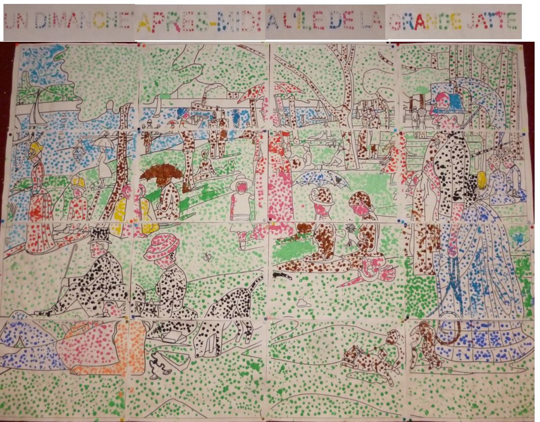 Fenêtres sur Classes - Cycle 1: Œuvre collective autour du pointillisme