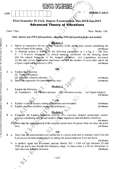 Visvesvaraya Technological University M.Tech. (CBCS) First Semester ...