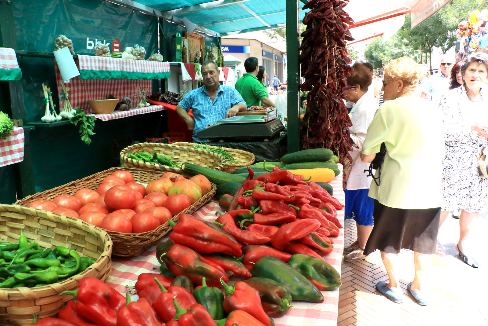 La feria agrícola en el paseo de los Fueros da tranquilidad a las horas ...