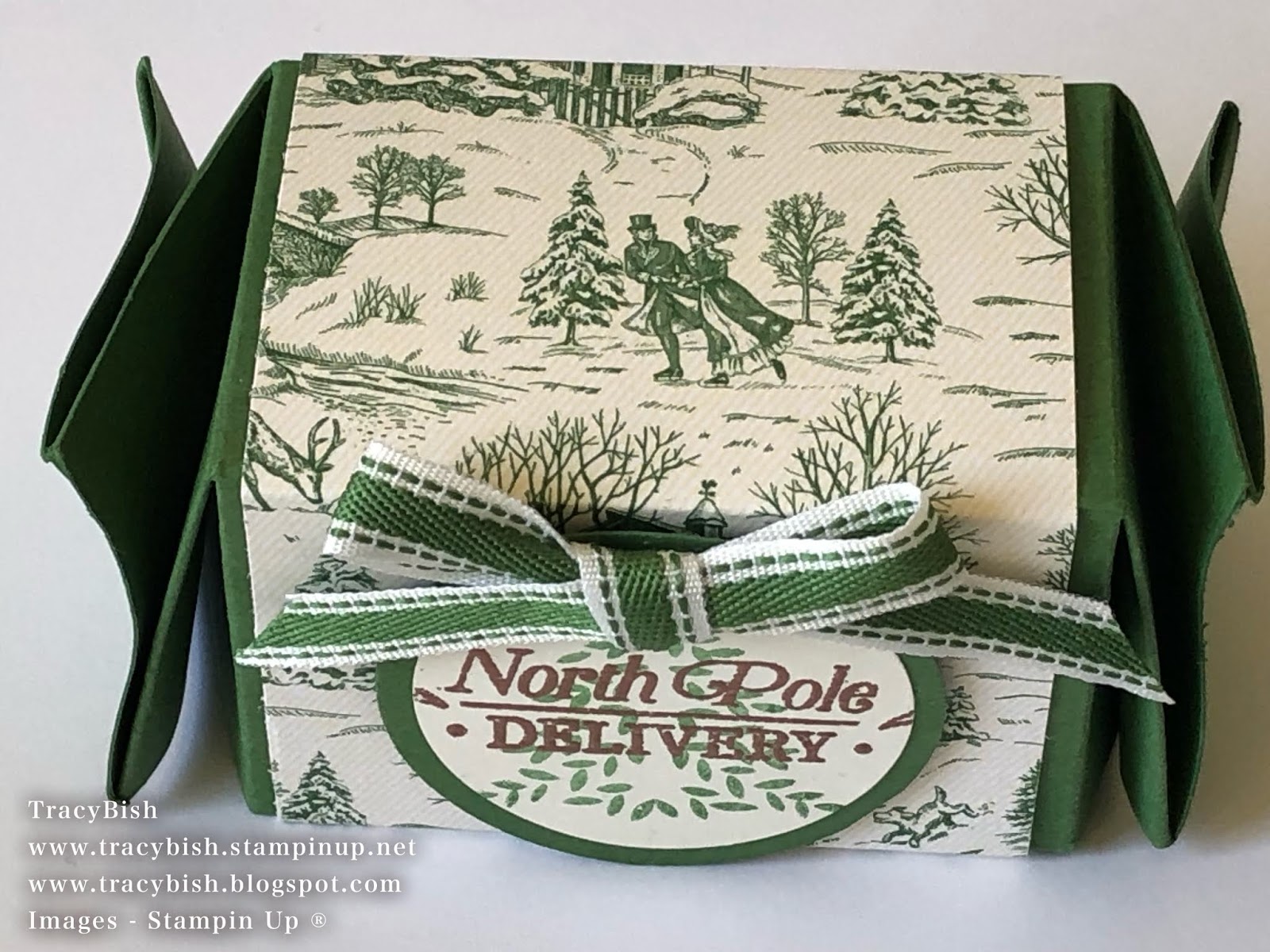 Christmas Cracker using Stampin Up's "Toile Tidings" DSP! - Tracy Bish
