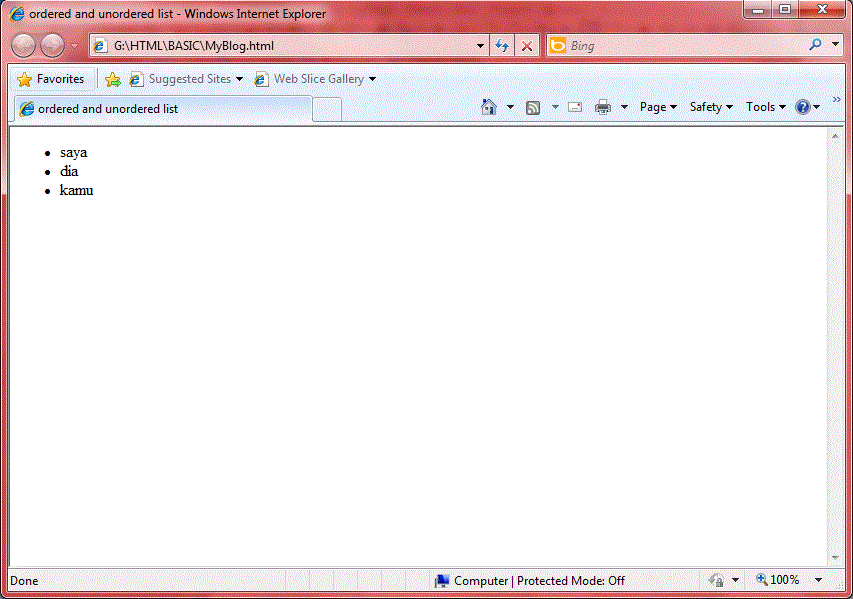 Ordered list dan Unordered list Pada HTML Ordered list dan Unordered list Pada HTML