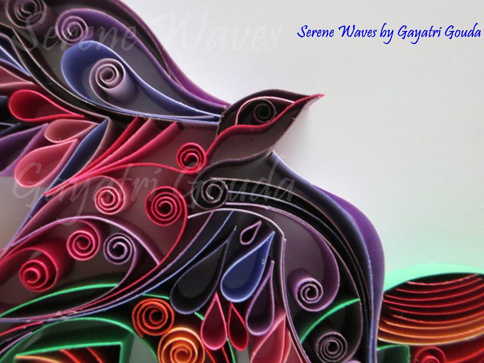 Serene Waves: Quilled Calligraphy - "PARTH"