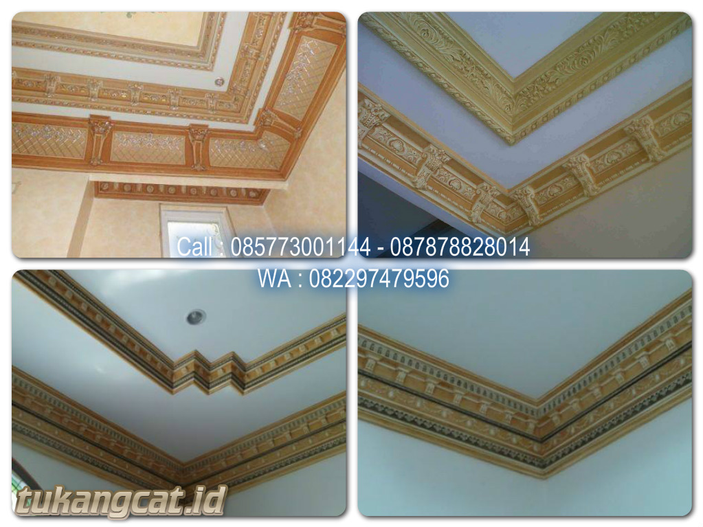 Contoh cat motif wash lis plafon gypsum - Jasa Tukang Cat Batam
