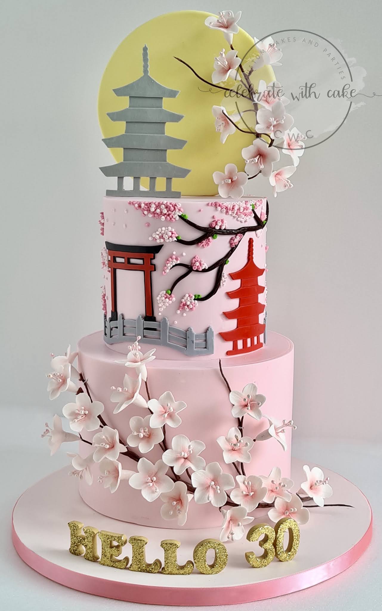 Celebrate with Cake!: Japan themed two tiered cake