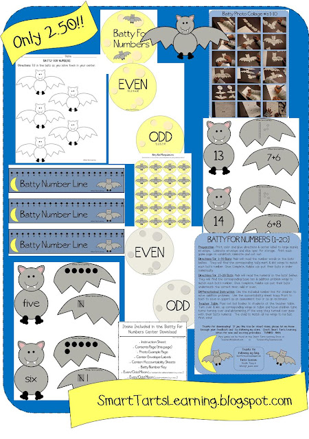 SmartTartsLearning: I'm Over the Moon for this Batty Number Center!