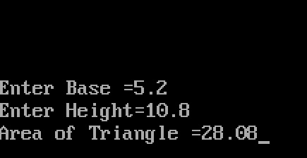 C++ Program To Input Base, Height of Triangle, Calculate Area ~ C++ ...