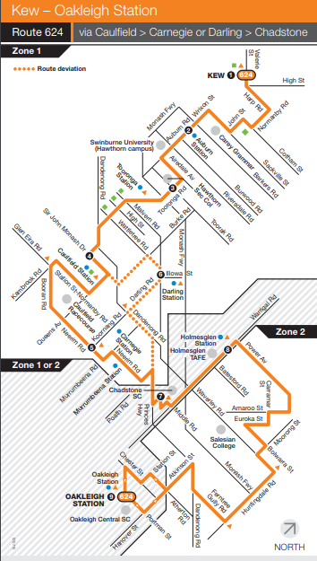 Melbourne on Transit: Timetable Tuesday #32: Route 624 - via ...