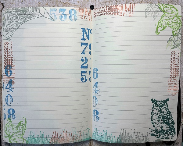Karen Bearse Designs: Journal Prep Pages with Lots of Stamping!
