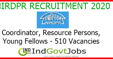 NIRDPR Recruitment 2020 Apply Online | 511 Vacancies | career.nirdpr.in