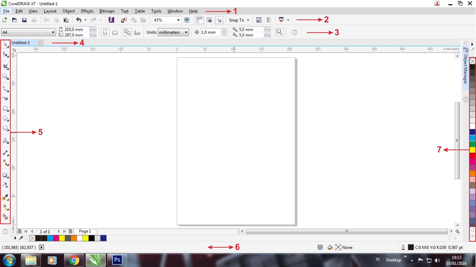 Interface CorelDraw X7 - Desain Grafis