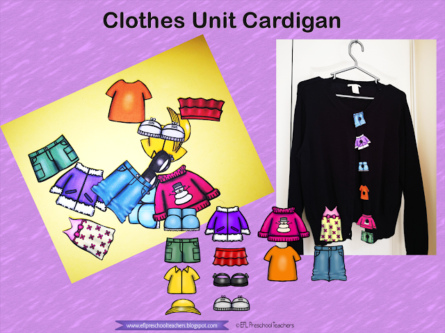 ESL/EFL Preschool Teachers: Clothes unit craft, reward, cardigan AND ...