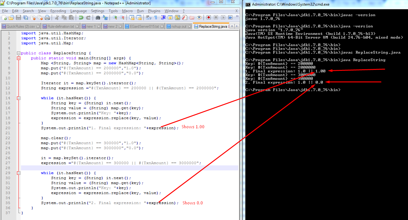 Errors and Experiences: String replace issue in JDK 1.7 and 1.8