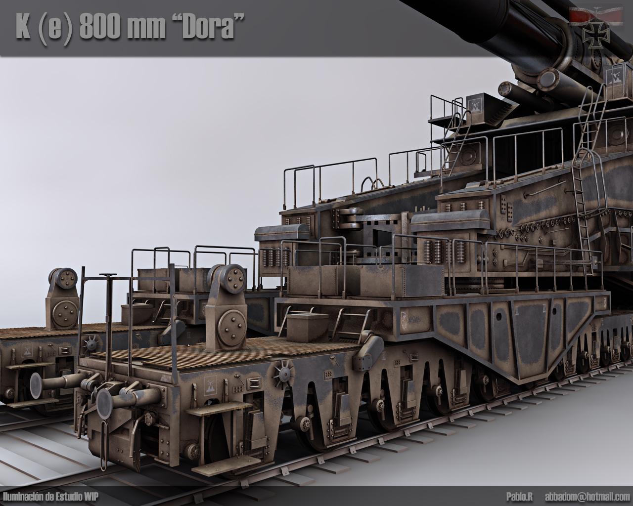 German Railgun K(E) "Dora" | 3D Infografías