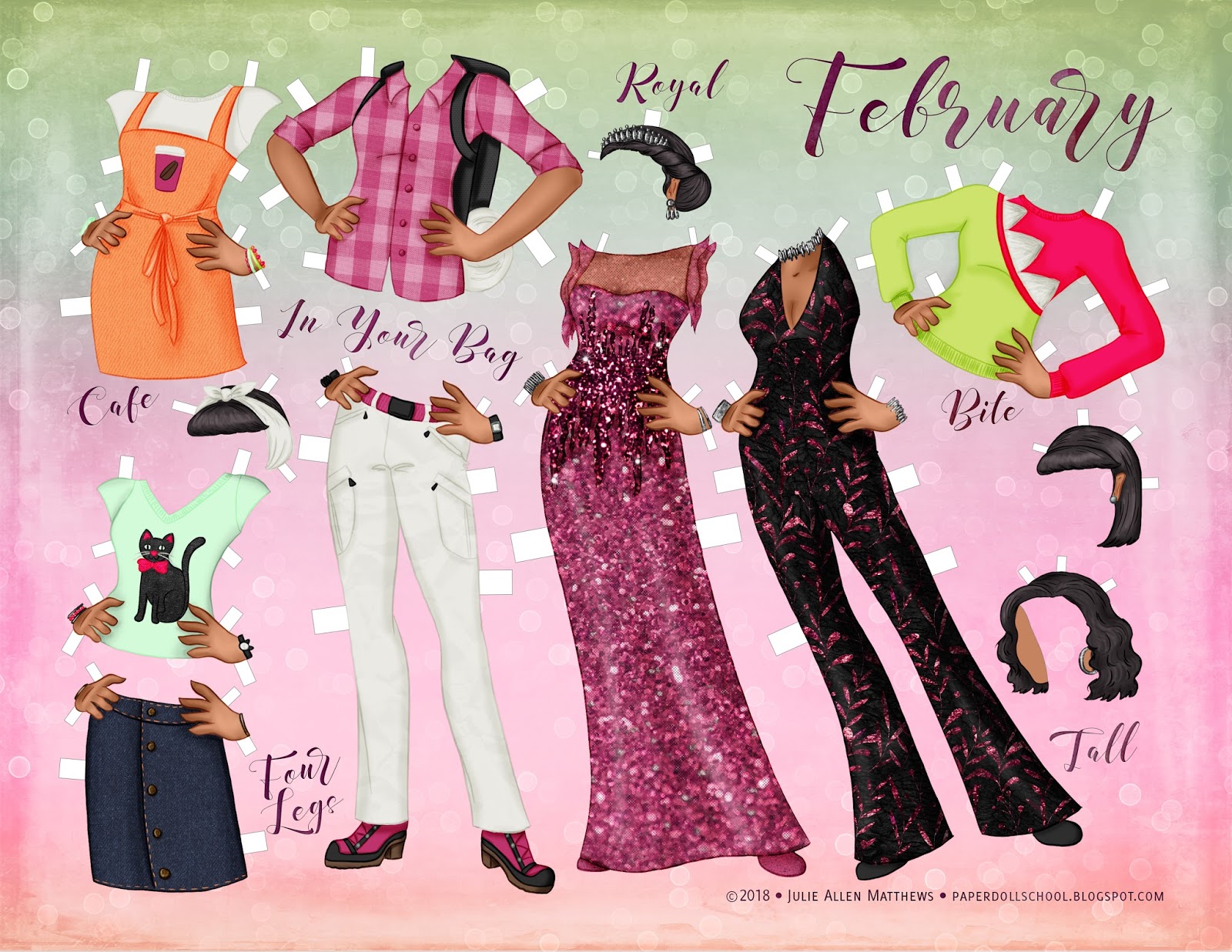 Paper Doll School: February Paper Doll - Set 5