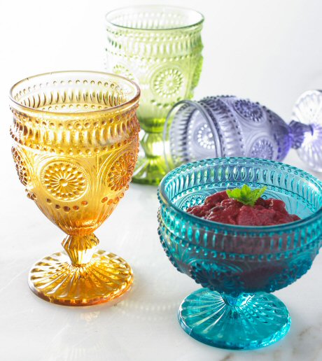 Rose Lips: colored goblets + compotes
