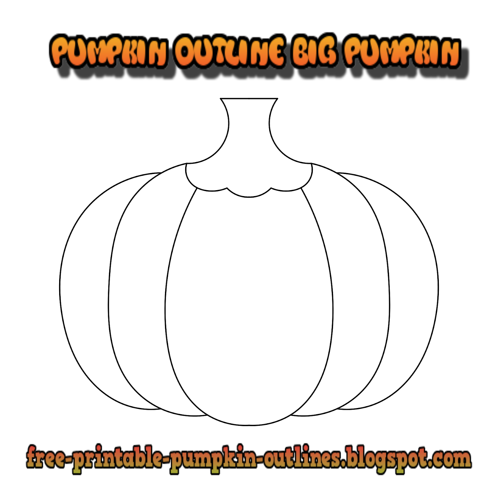 Pumpkin Outline Big Pumpkin - Free Printable Pumpkin Outlines