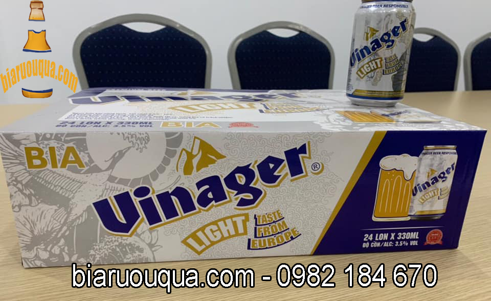 Bia tươi Vinager Light 3.5% thùng 24 lon 330ml
