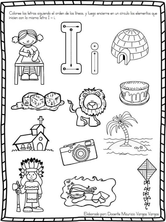 Fichas para trabajar y colorear las vocales | Materiales Educativos ...