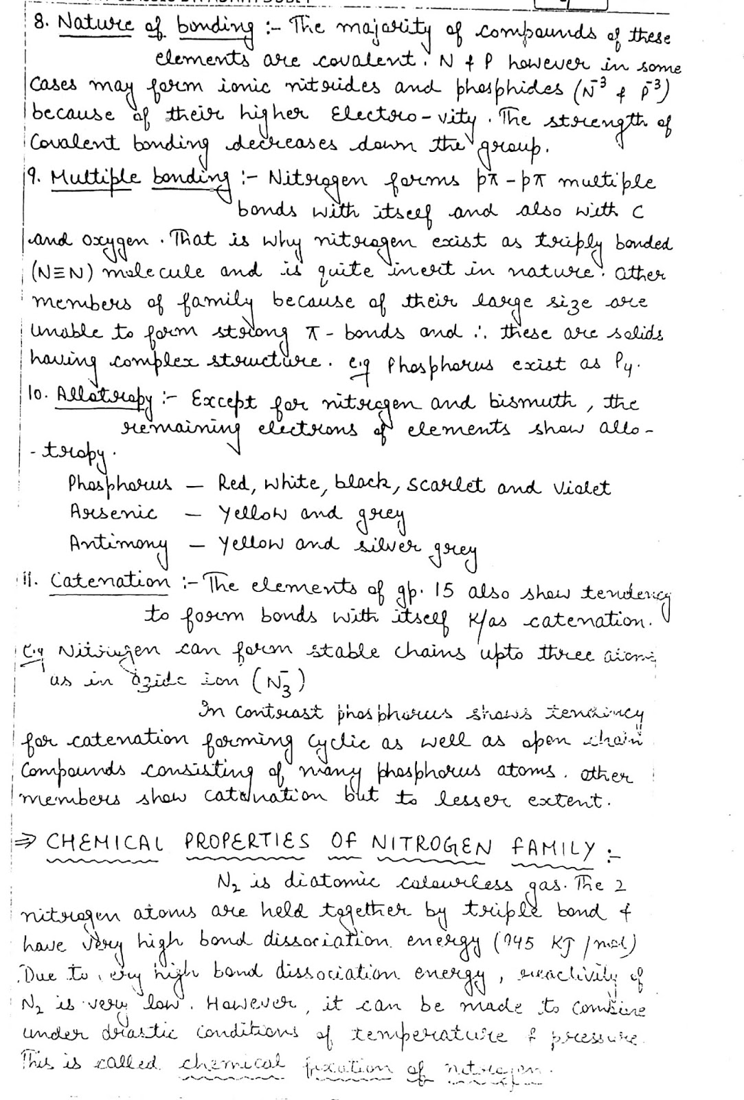 p-Block Elements Handwritten Notes for Class 12th Chemistry || CBSE ...